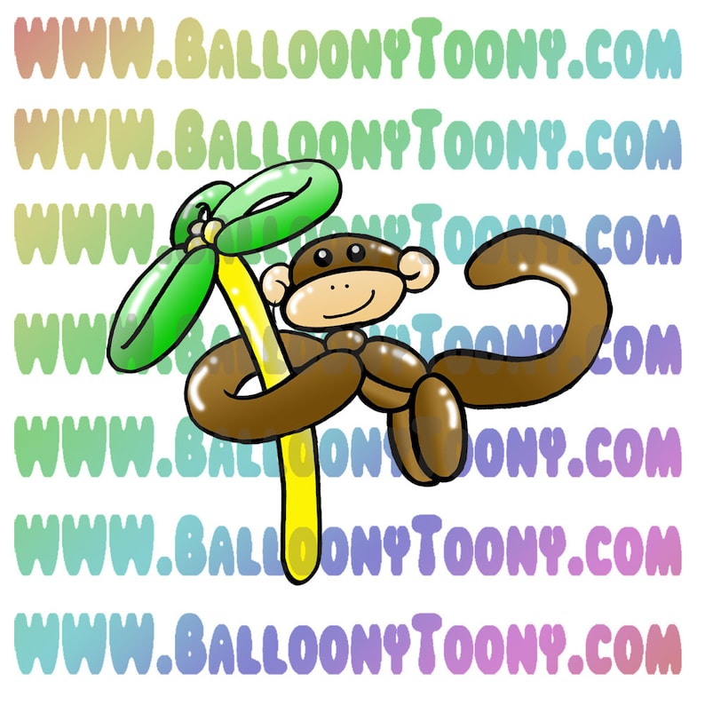 Monkey Version 2 Balloon Animal Image - Balloon Menu Clipart - Balloon ...