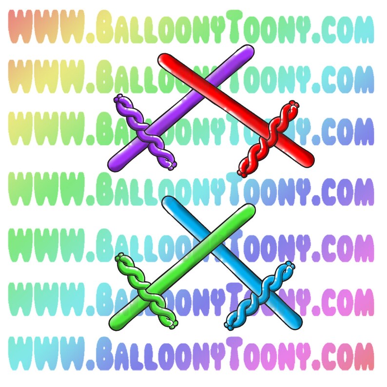 Fancy Swords Balloon Animal 24 Image BUNDLE - Balloon Menu Clipart ...