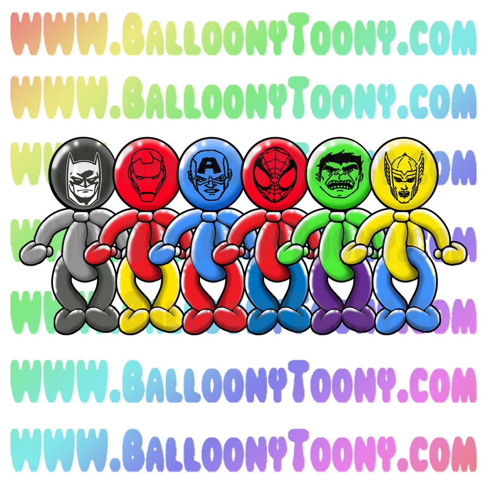 Loopy Loop Characters Super Heroes Balloon Animal 8 Image BUNDLE ...