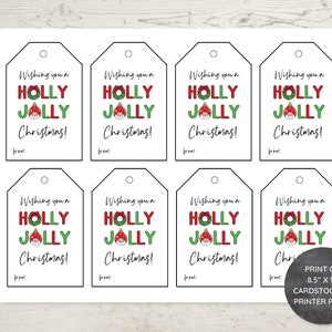 Instant Download, Printable Holly Jolly Christmas Gift Tags, Christmas ...