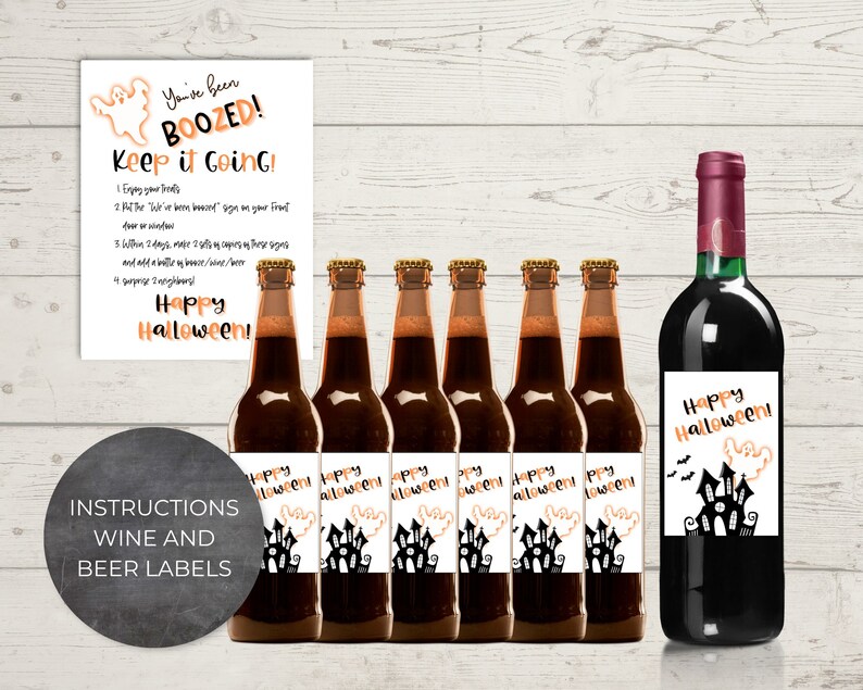 Instant Download, Printable Halloween We've Been Boozed, You've Been ...