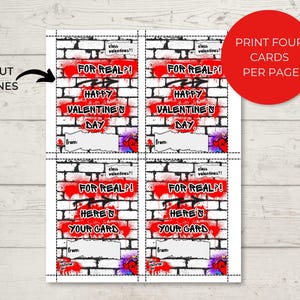 Instant Download, Printable Tween Teen Class Valentine's Exchange ...
