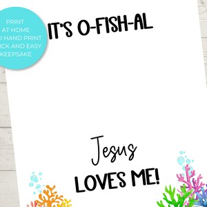 Instant Download, Printable Handprint Fish Art, Jesus Loves Me ...