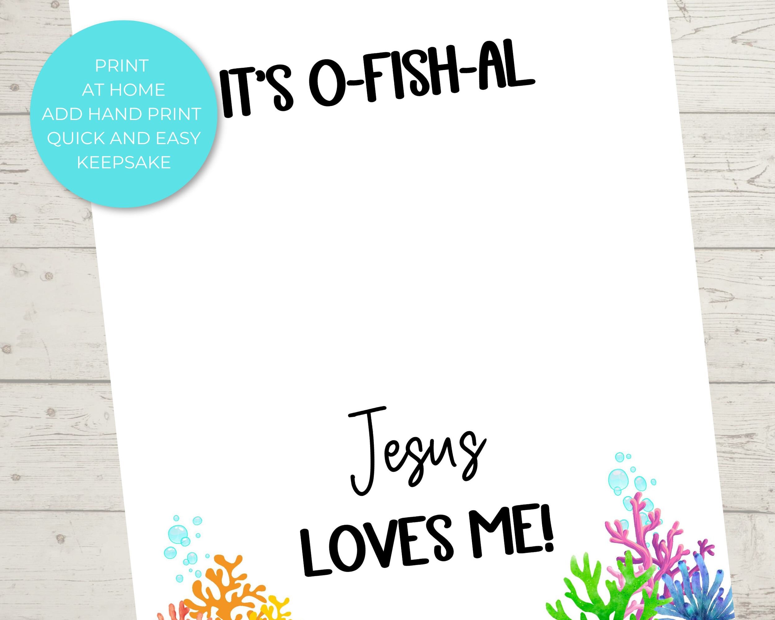 Instant Download, Printable Handprint Fish Art, Jesus Loves Me ...
