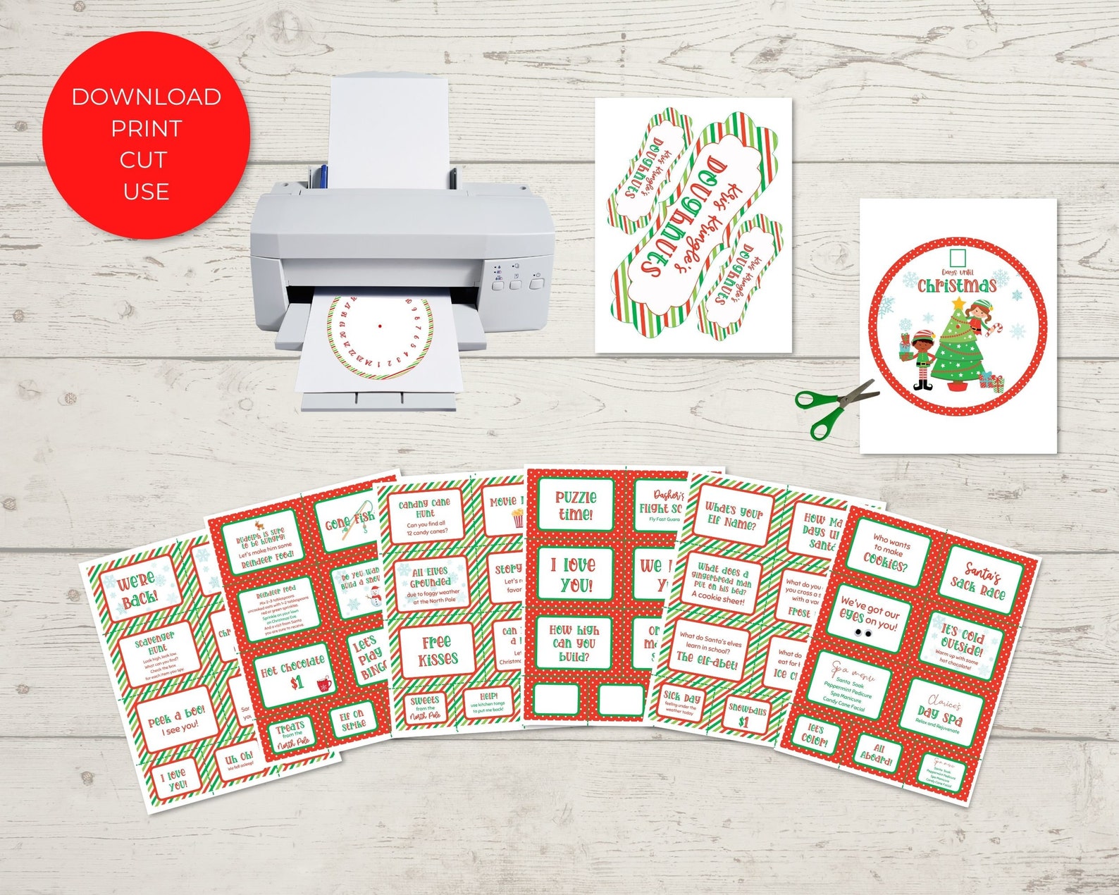 Instant Download, Printable Christmas Elf Activity Kit, Elf Cards ...