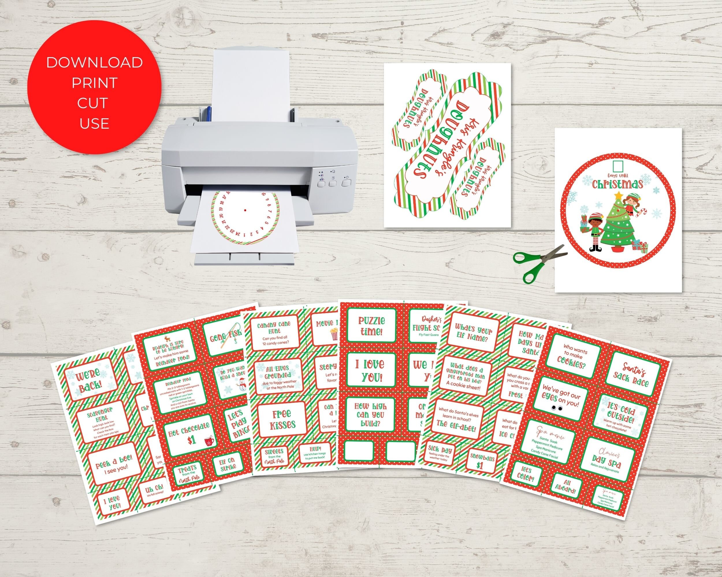 Instant Download, Printable Christmas Elf Activity Kit, Elf Cards ...