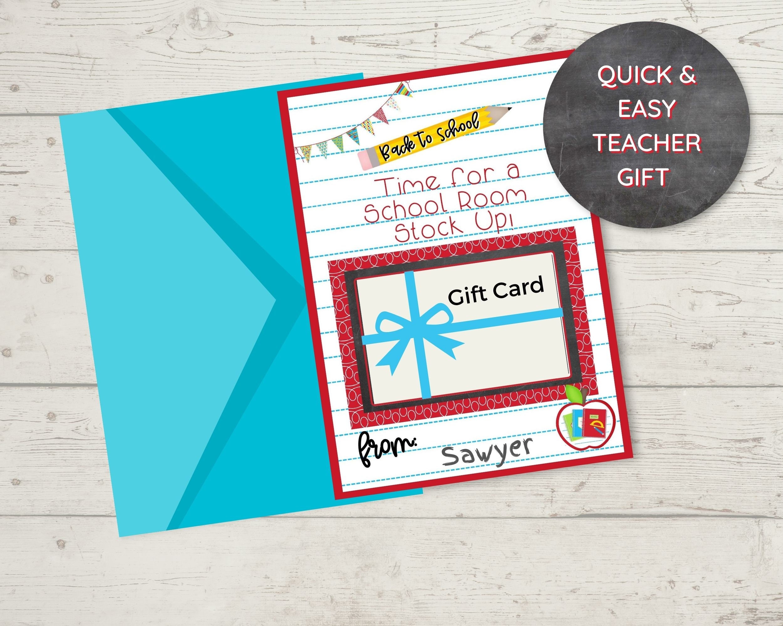 Instant Download Printable Back to School Gift Card Holder - Etsy