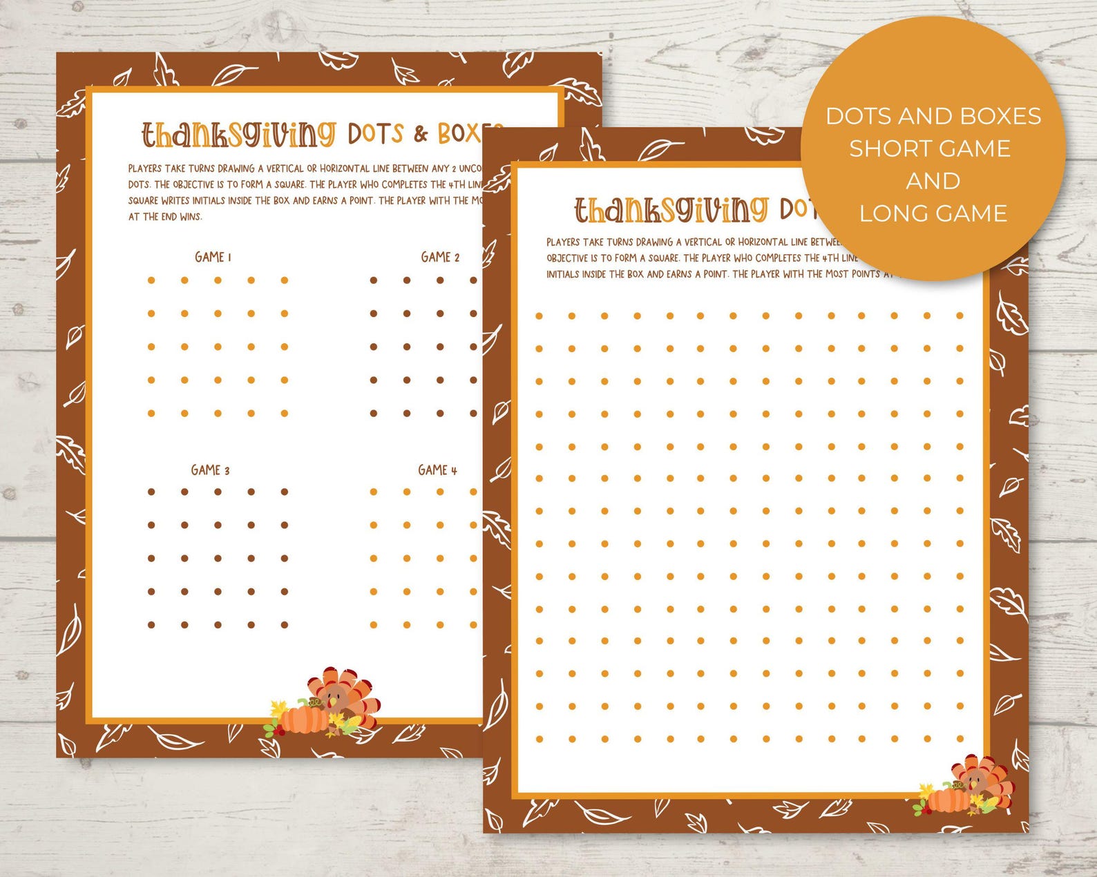 Instant Download, Printable Thanksgiving Kids Activity, Tic Tac Toe ...