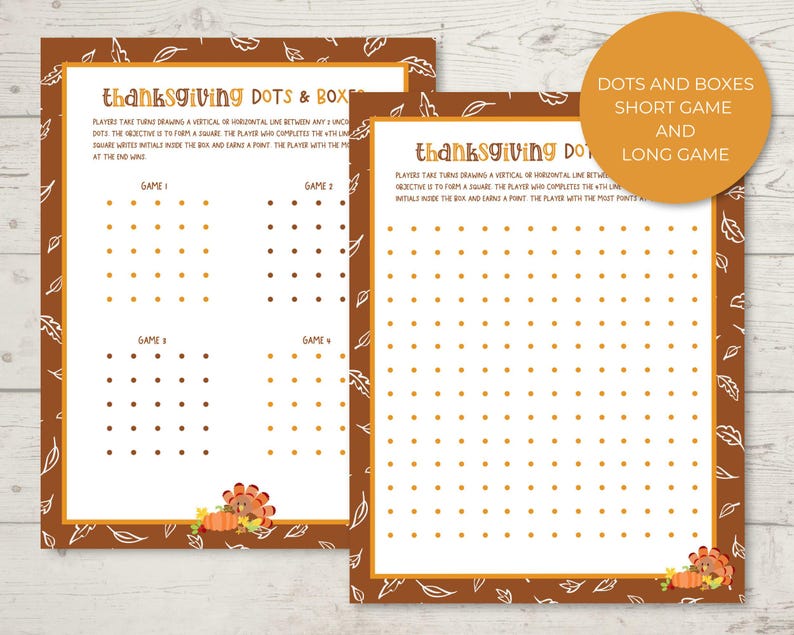Instant Download, Printable Thanksgiving Kids Activity, Tic Tac Toe ...
