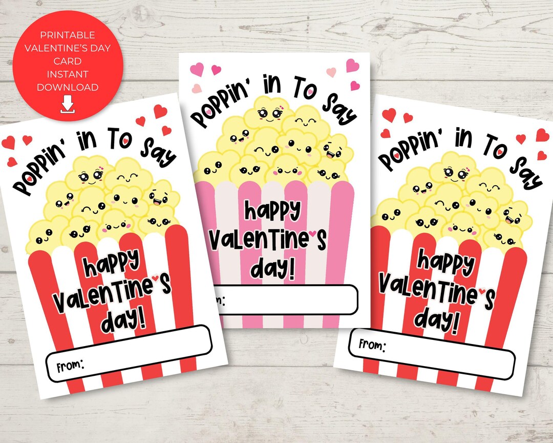 Instant Download, Printable Class Valentine's Exchange, Easy Kids ...