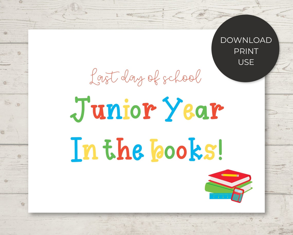 Instant Download, Digital, Last Day of School Printable Photo Sign ...