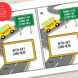 Printable Bus Driver Gift Card Holder, Back to School, Instant Download ...