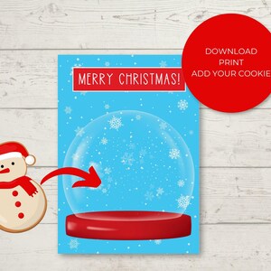 Instant Download, Printable Christmas Cookie Card Backer, Cookie ...
