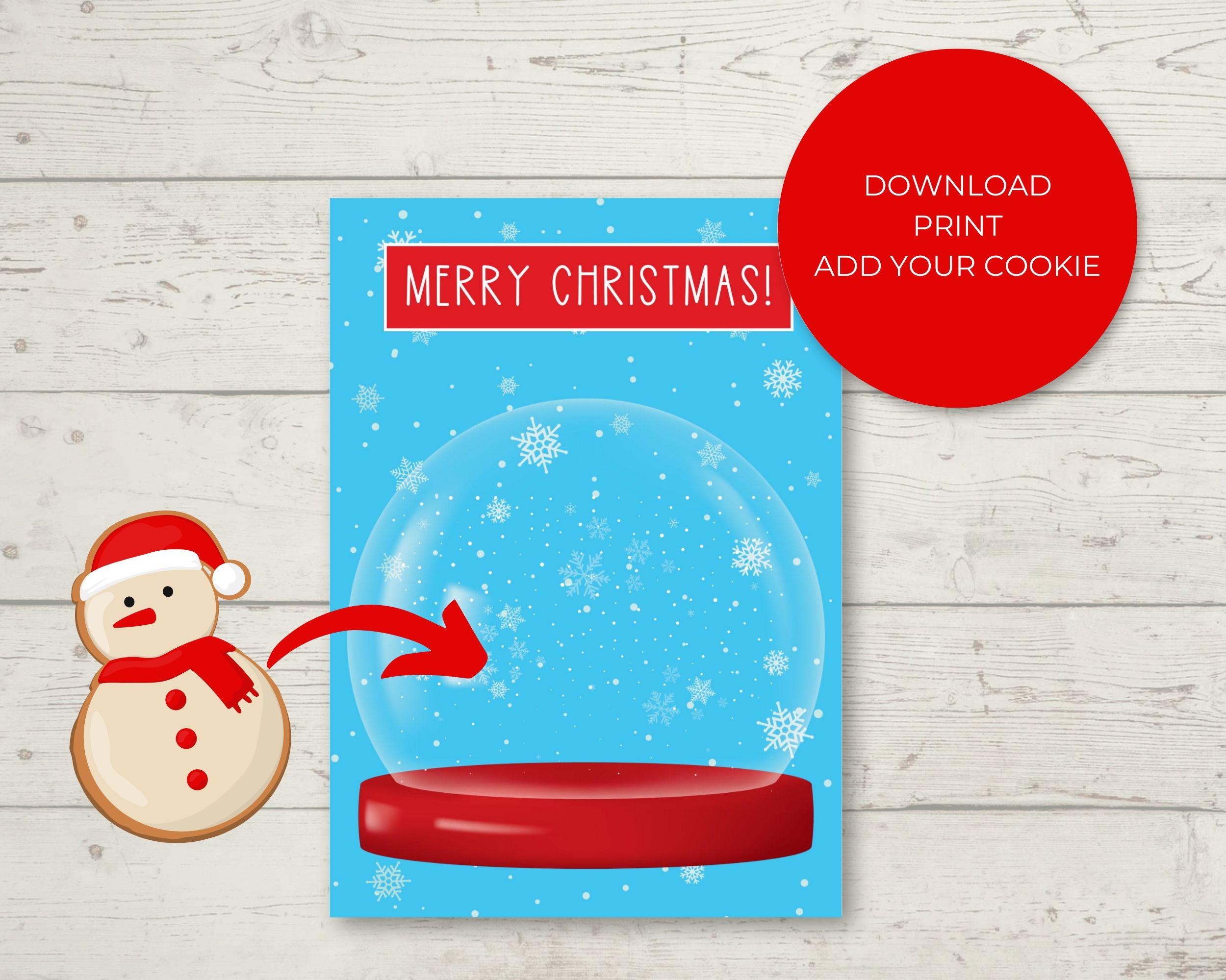 Instant Download, Printable Christmas Cookie Card Backer, Cookie ...