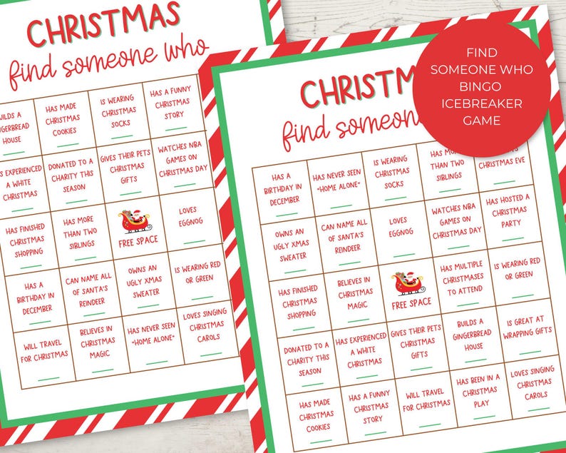 Instant Download, Printable Christmas Find Someone Who Game, Find the ...