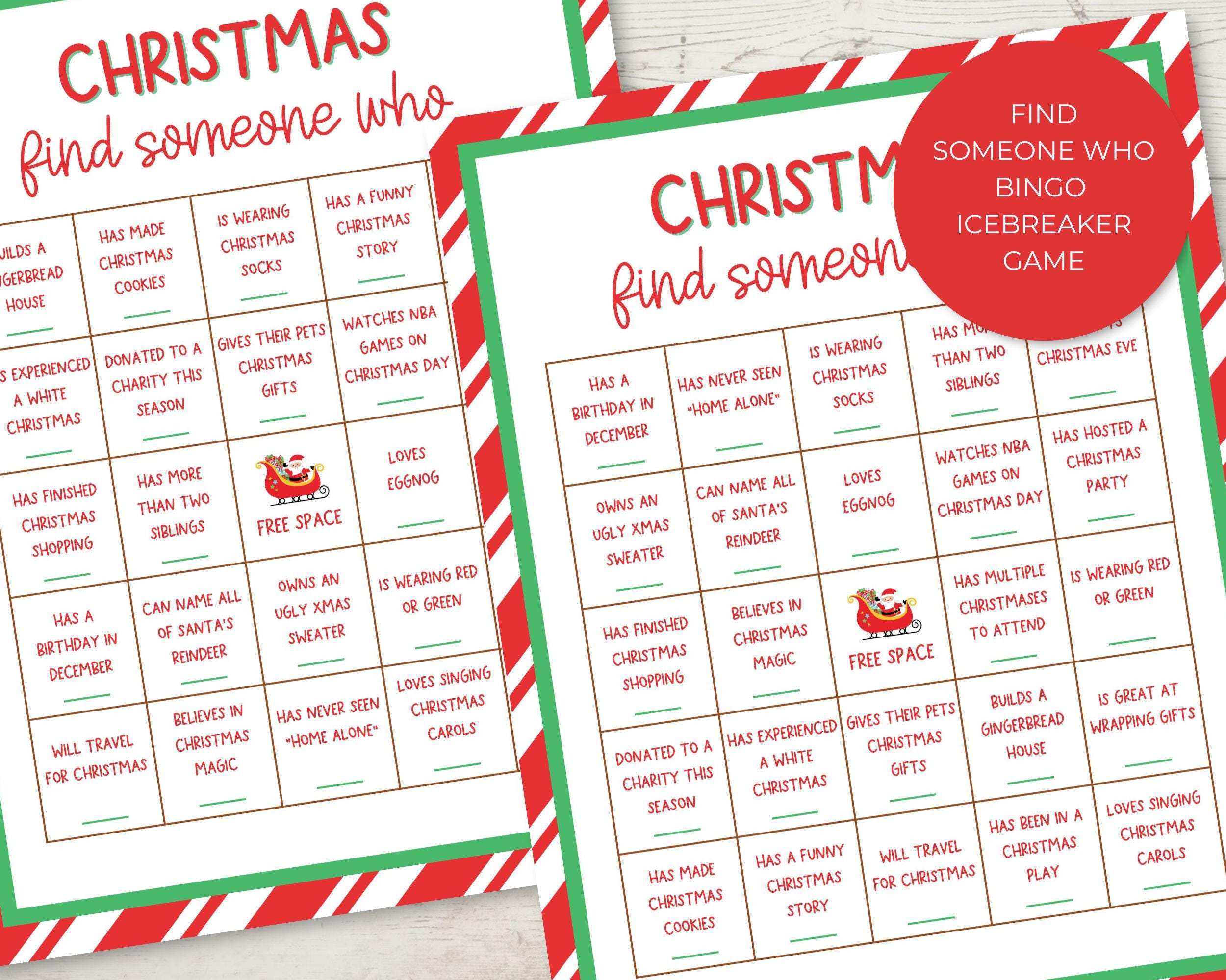 Instant Download, Printable Christmas Find Someone Who Game, Find the ...