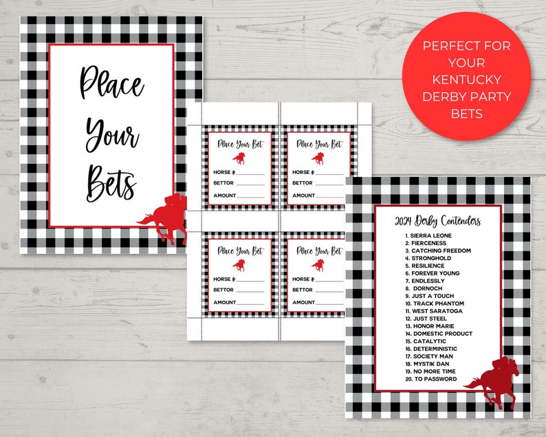 Instant Download, Printable 2024 Derby Betting Slips, Derby Contenders ...