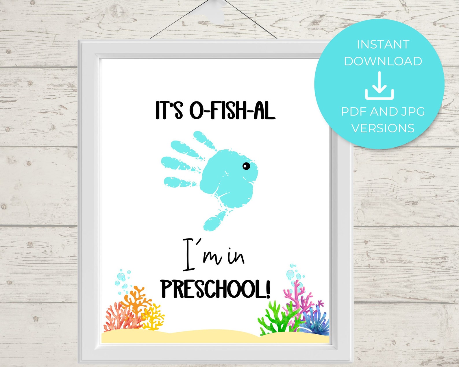 Instant Download, Printable Handprint Fish Art, Preschool Keepsake ...