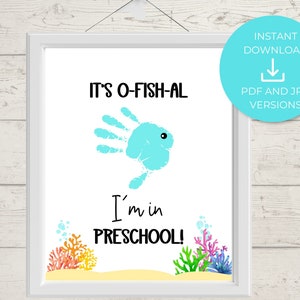 Instant Download, Printable Handprint Fish Art, Preschool Keepsake ...