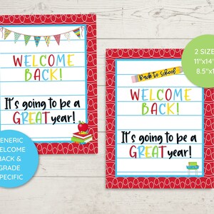 Instant Download, Welcome to School Sign, Back to School Classroom Sign ...