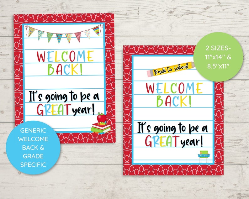 Instant Download, Welcome to School Sign, Back to School Classroom Sign ...