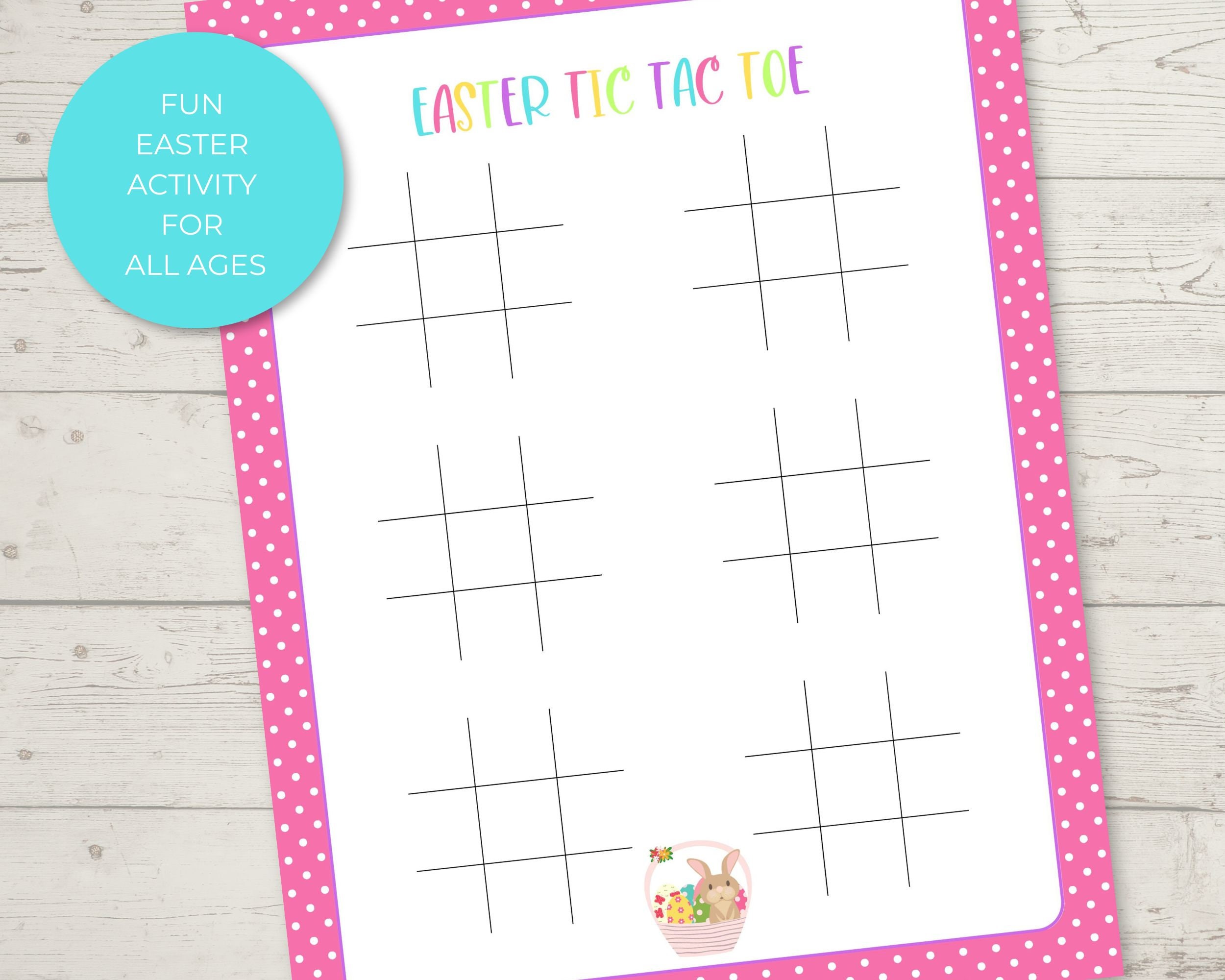 Instant Download, Printable Easter Kids Activity, Tic Tac Toe, Dots and ...