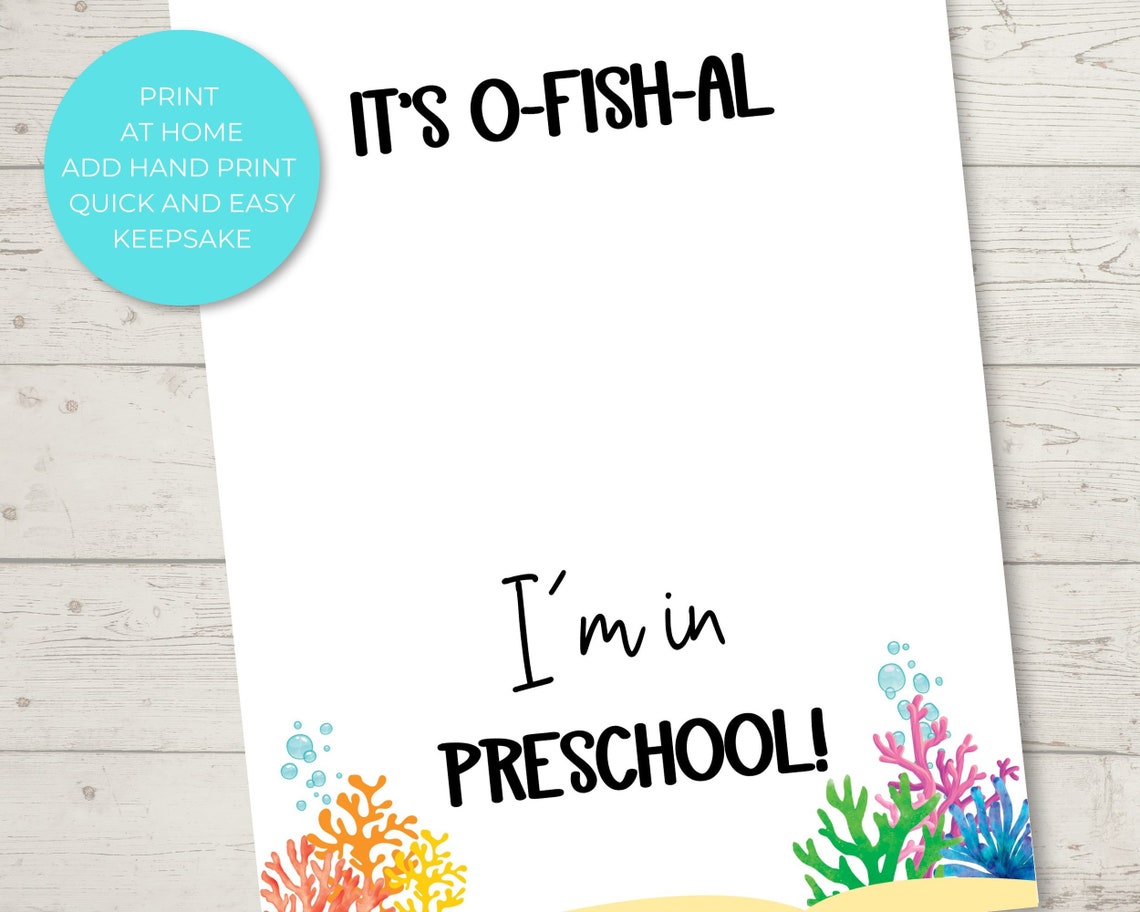 Instant Download, Printable Handprint Fish Art, Preschool Keepsake ...