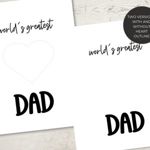 Instant Download, Printable Handprint Heart Art, Keepsake Gift for Dad ...