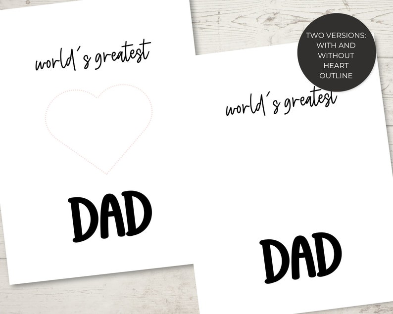 Instant Download, Printable Handprint Heart Art, Keepsake Gift for Dad ...