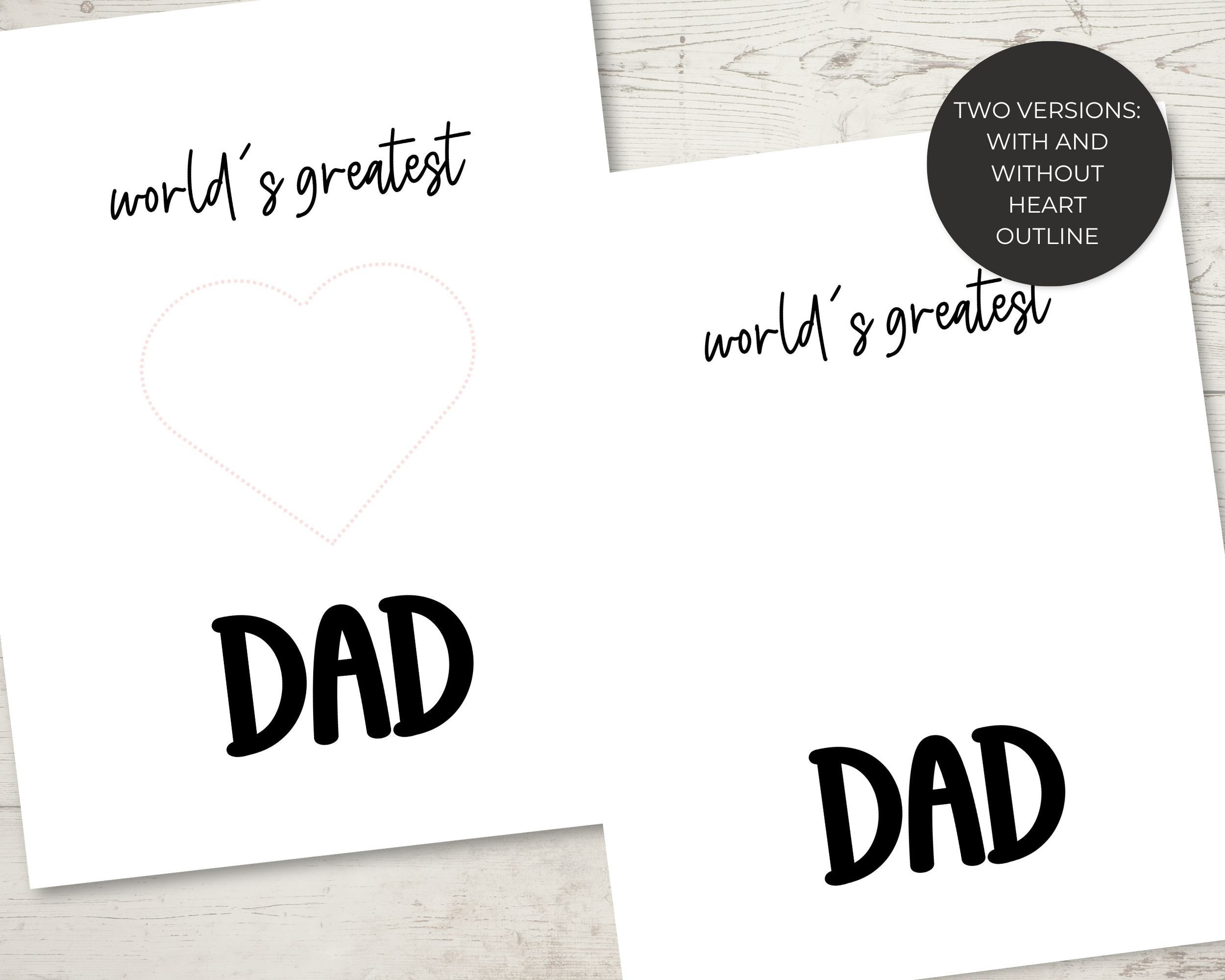 Instant Download, Printable Handprint Heart Art, Keepsake Gift for Dad ...