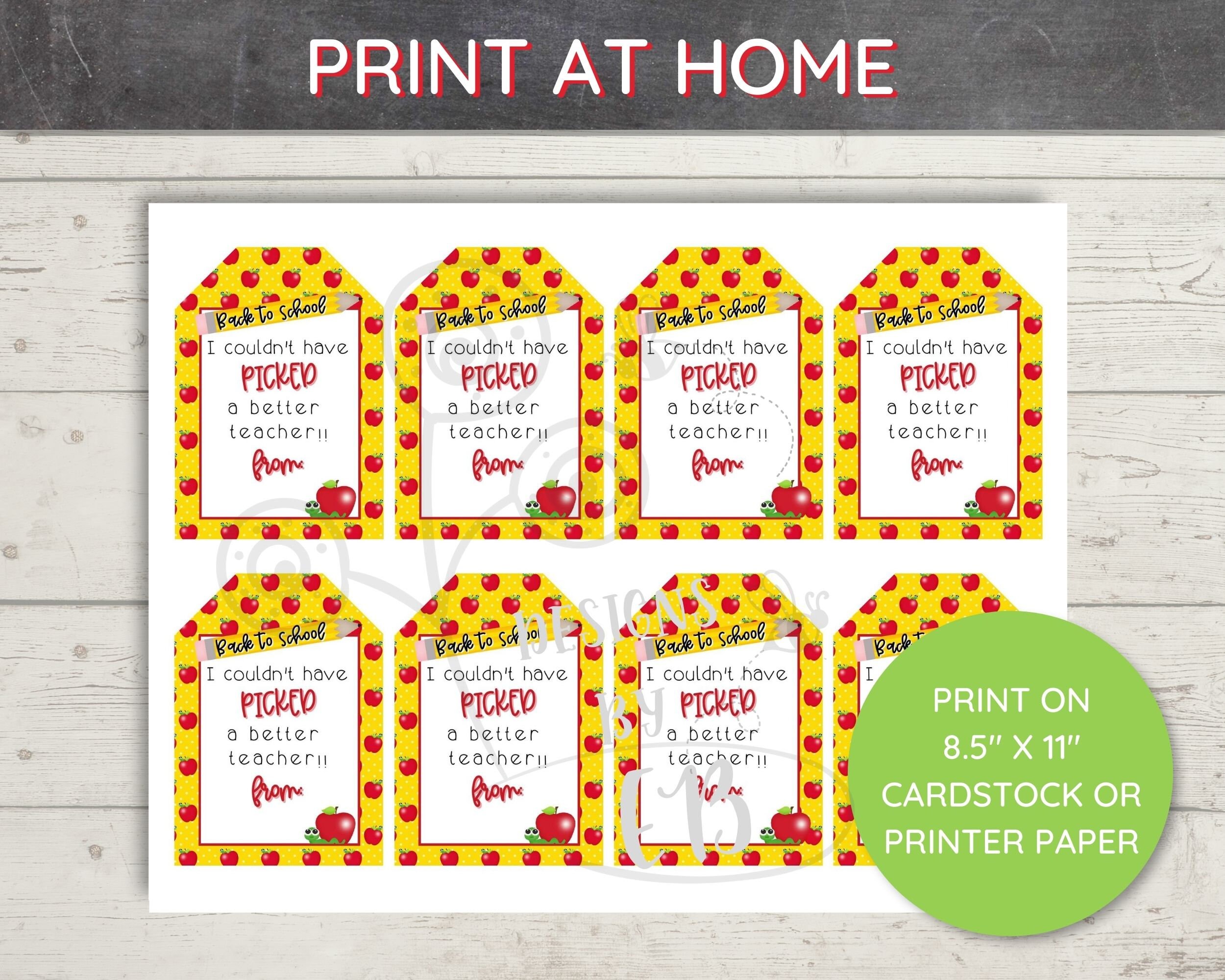 Instant Download Printable Back to School Gift Tag Easy Last - Etsy