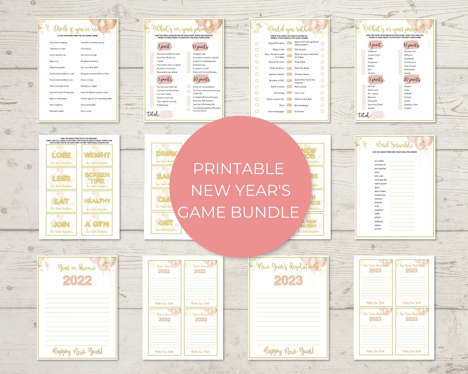 Printable 2023 New Year's Eve Games and Activities Bundle - Etsy