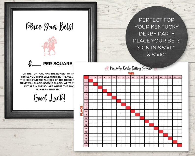 Instant Download, Printable Derby Betting Squares Grid, Derby Party ...