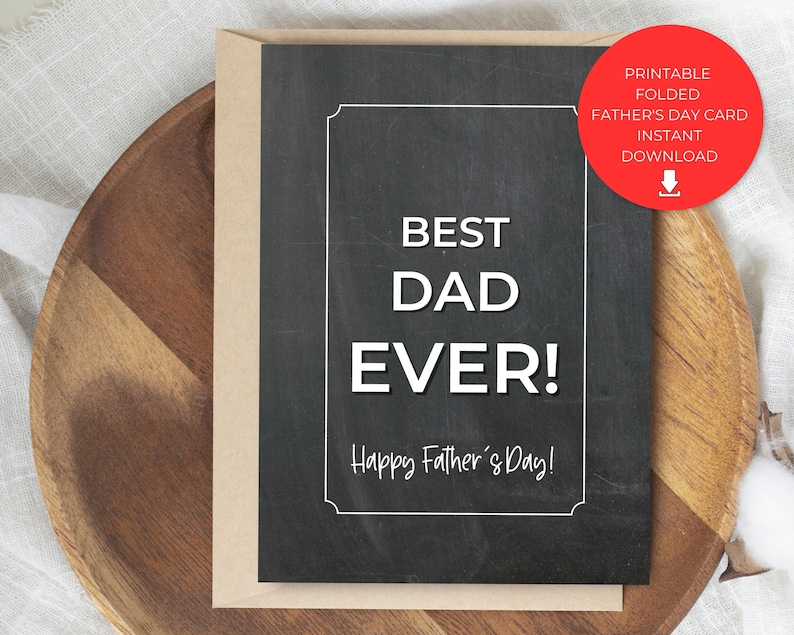 Instant Download, Digital, Printable Father's Day Card, 5x7 Folded Card ...