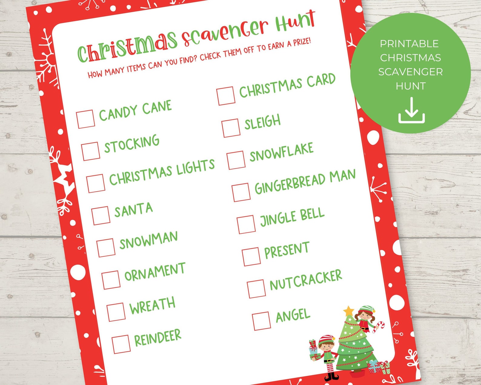 Instant Download, Printable Christmas Scavenger Hunt, Kids Activity ...