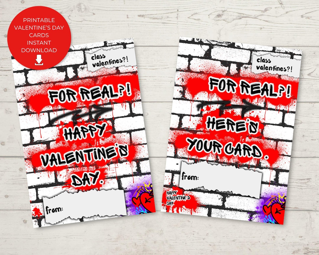 Instant Download, Printable Tween Teen Class Valentine's Exchange ...