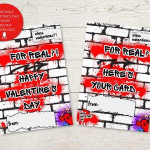 Instant Download, Printable Tween Teen Class Valentine's Exchange ...