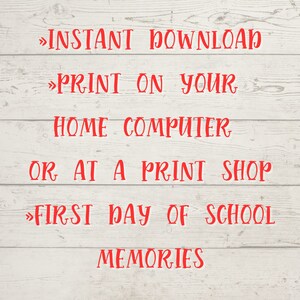 Instant Download, Digital, First Day of School Printable Photo Sign ...