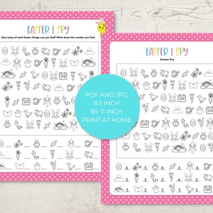 Instant Download, Printable Easter I Spy, Kids Activity, Easter Basket ...