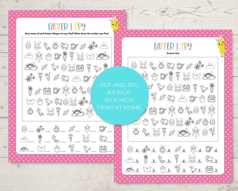 Instant Download, Printable Easter I Spy, Kids Activity, Easter Basket ...