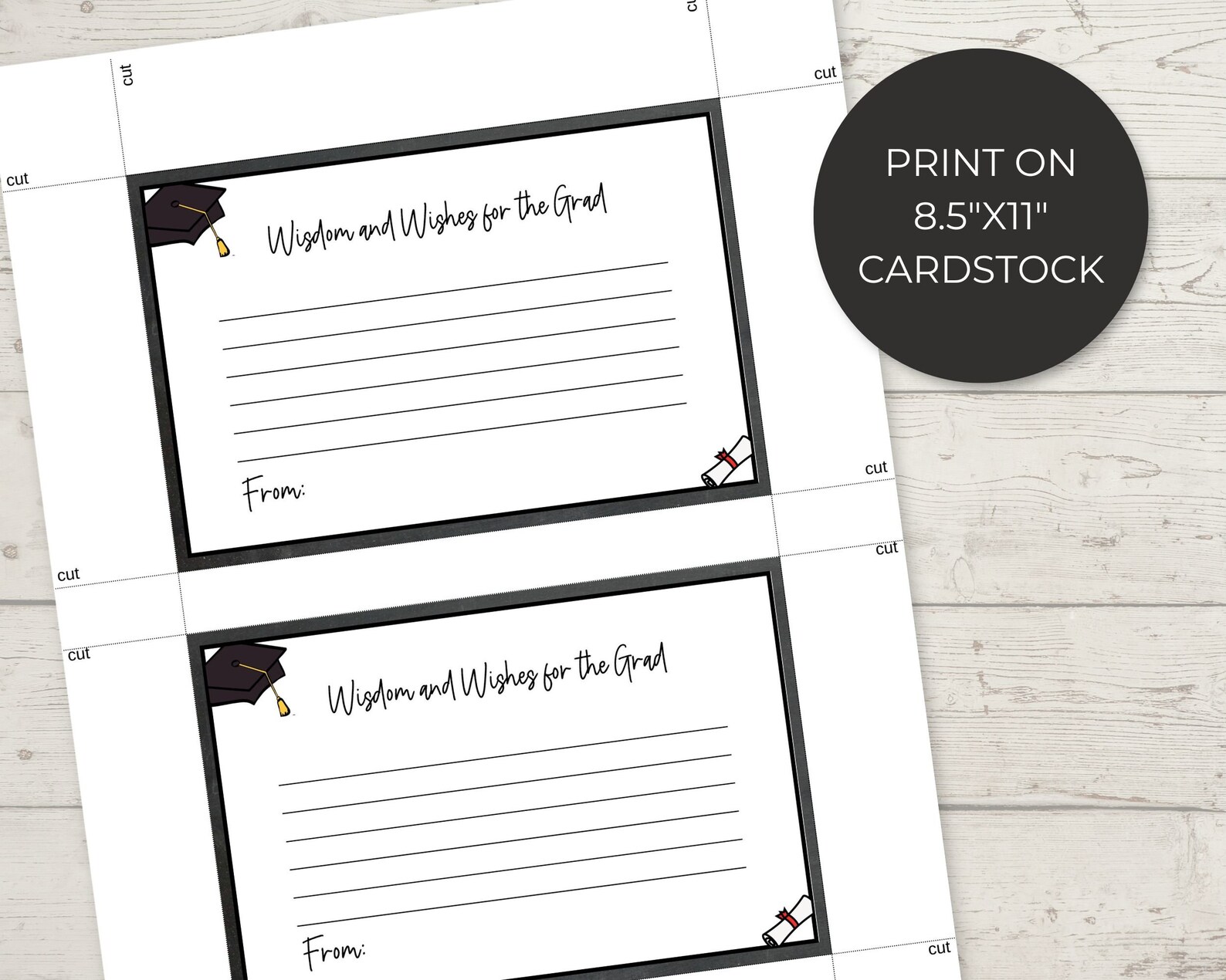 Instant Download, Printable Graduation Advice Cards, Party Activity ...