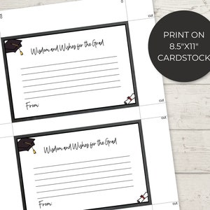 Instant Download, Printable Graduation Advice Cards, Party Activity ...
