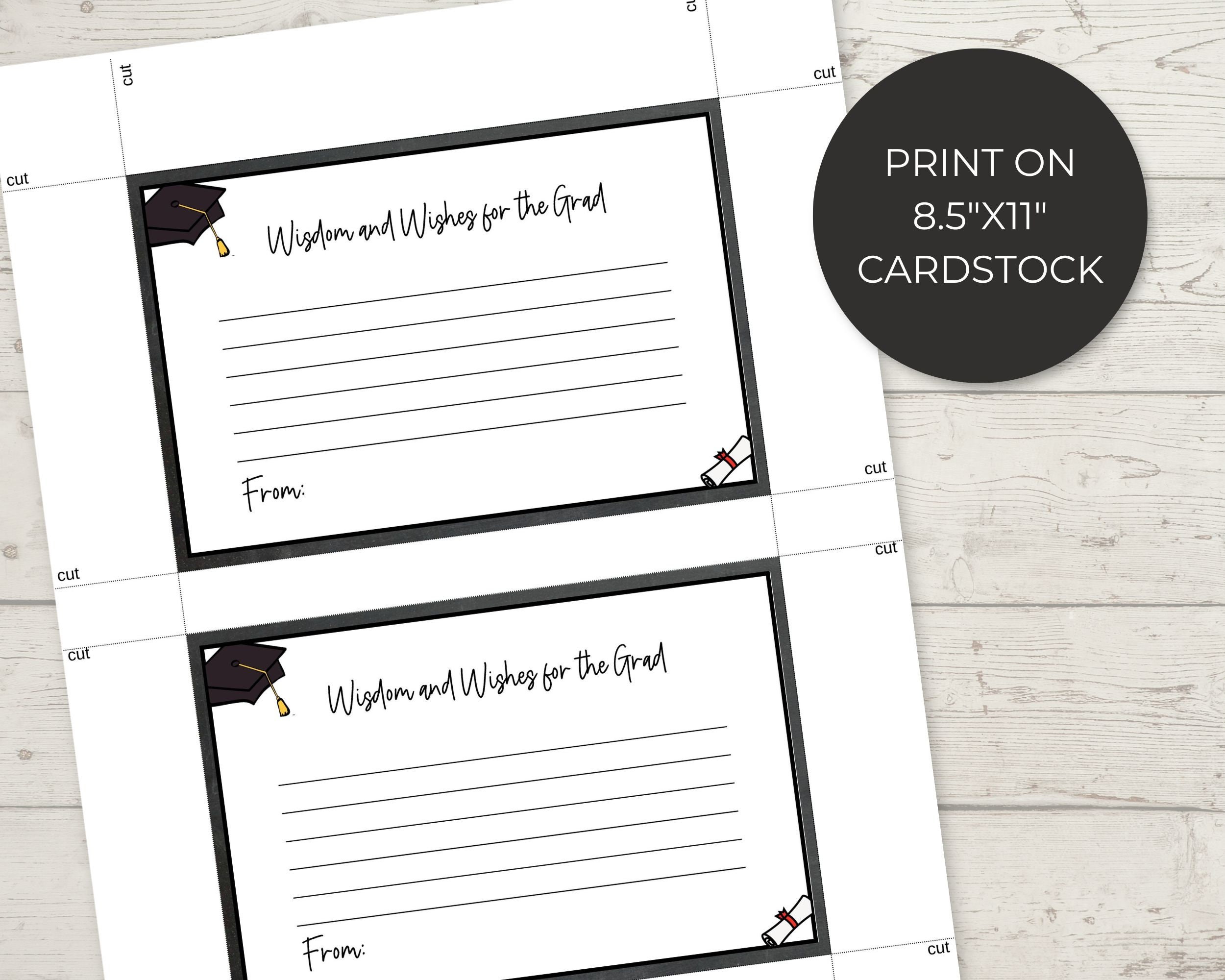 Instant Download, Printable Graduation Advice Cards, Party Activity ...