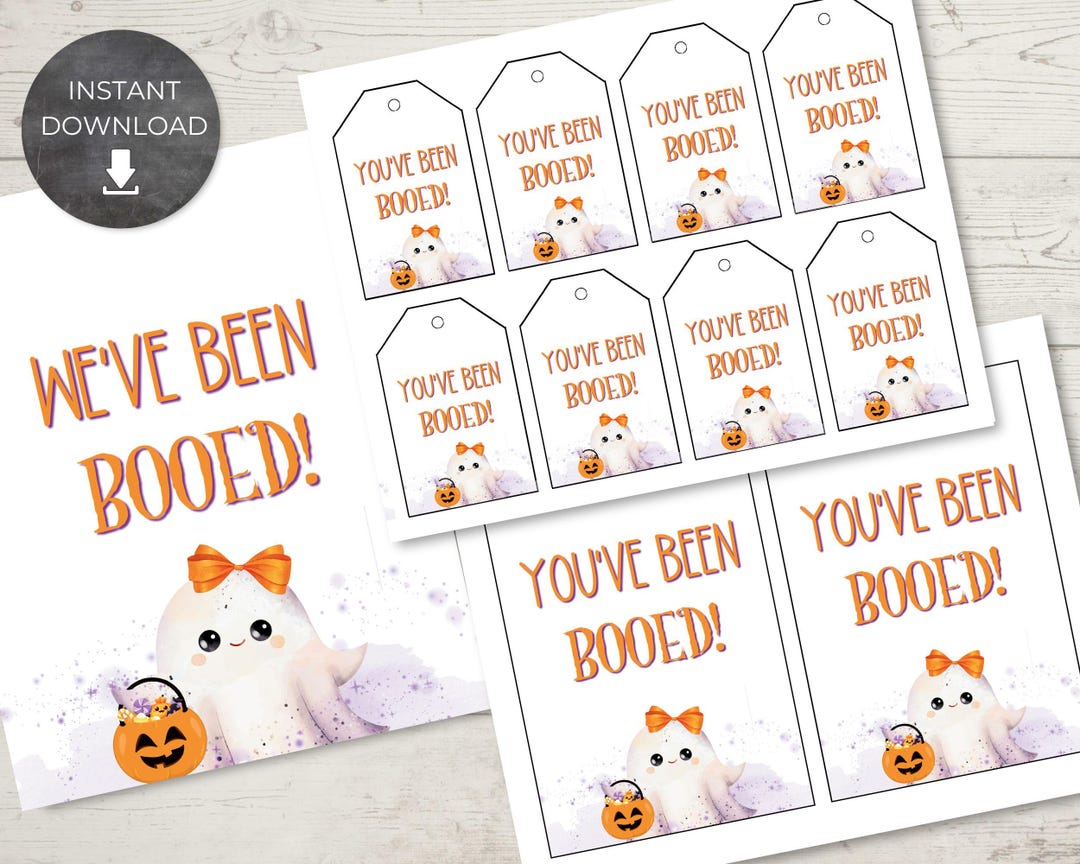 Instant Download, Printable Halloween We've Been Booed, You've Been ...