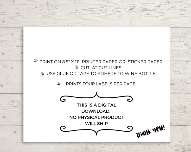 50th Birthday Printable Wine Bottle Labels, Instant Download, Set of 8 ...