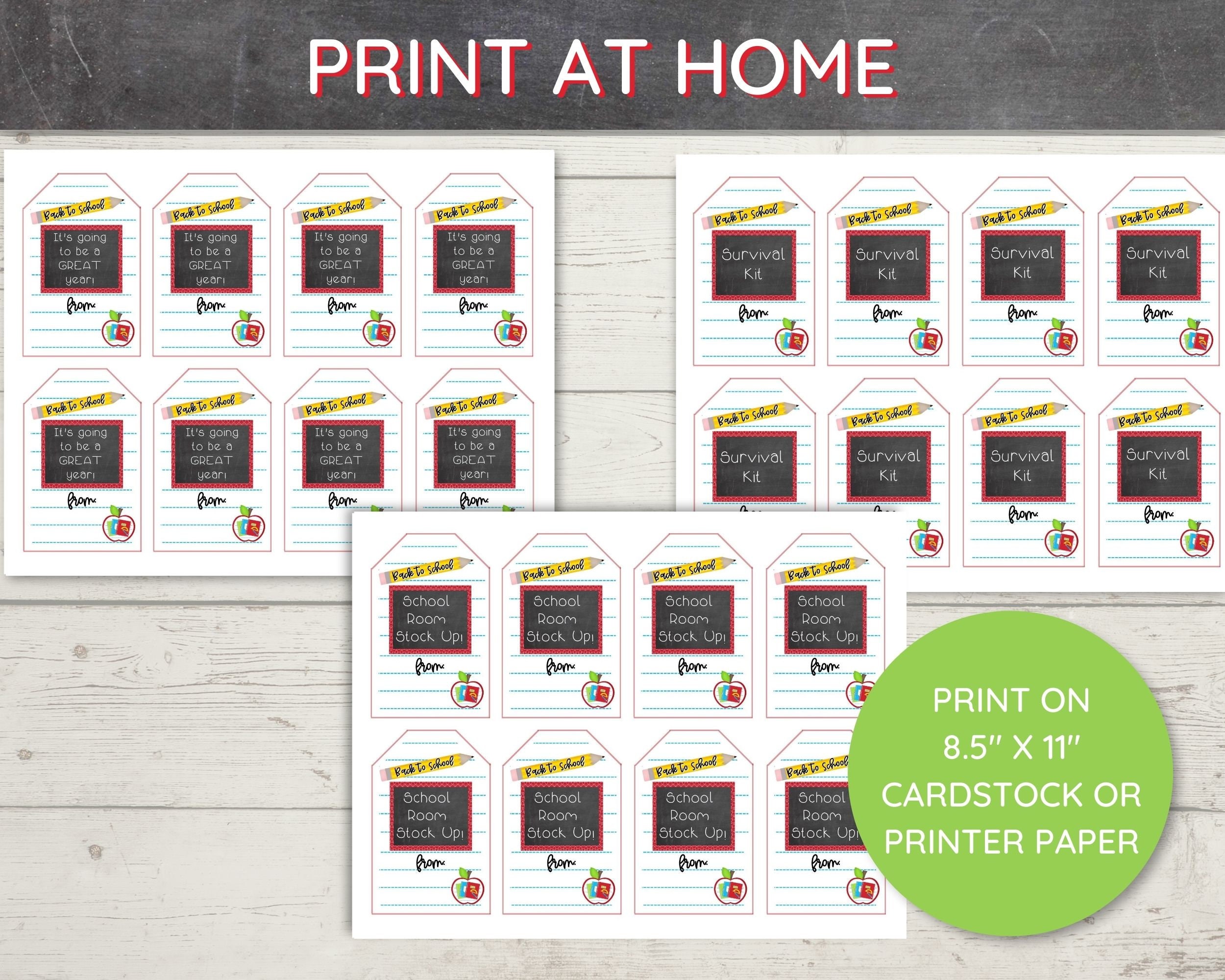 Instant Download, Printable Back to School Gift Tag, Easy Last Minute ...