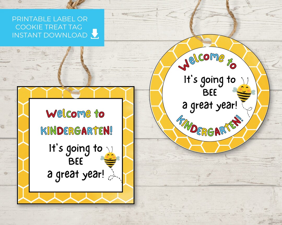 Instant Download, Printable 2" & 2.5" Welcome to Kindergarten, It's ...