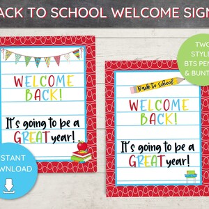 Instant Download, Welcome to School Sign, Back to School Classroom Sign ...