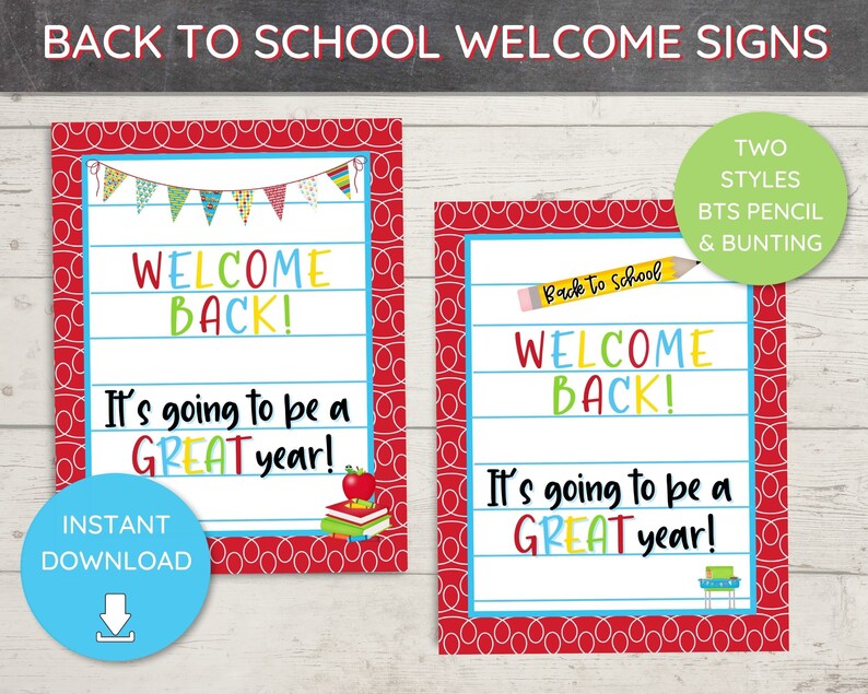 Instant Download, Welcome to School Sign, Back to School Classroom Sign ...