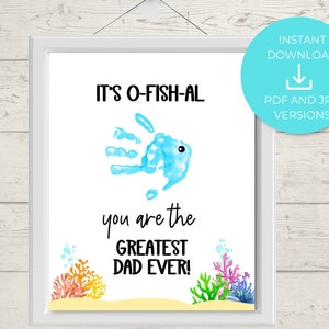 Instant Download, Printable Handprint Fish Art, Keepsake Gift for Dad ...